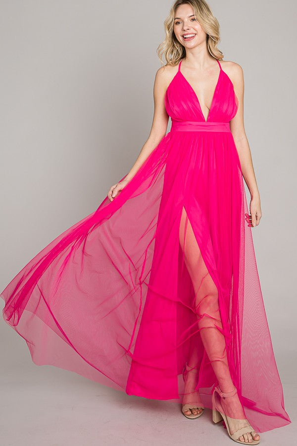 FSD71329-STK - Sleeveless V-Neck Mesh Maxi Dress Unit Price: $14.50 – Fascination By Intrend